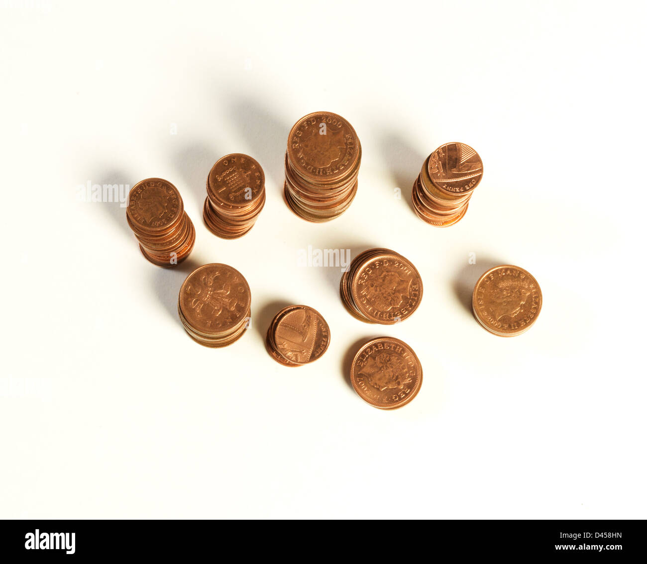 Pennies Cut Out Stock Images & Pictures - Alamy