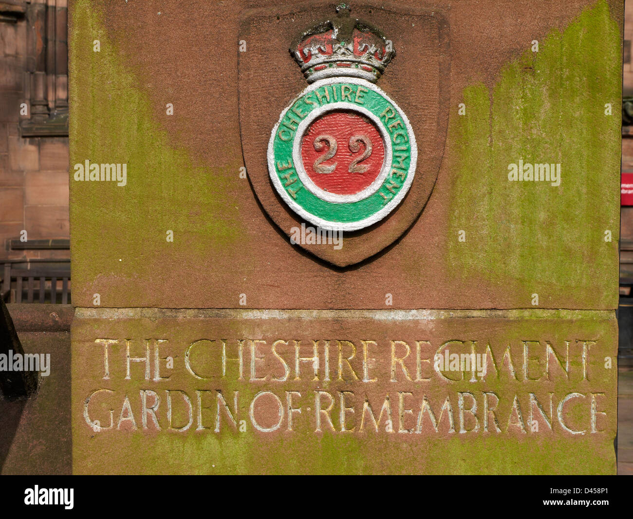 The Cheshire Regiment Garden of Remembrance sign at Chester Cathedral ...