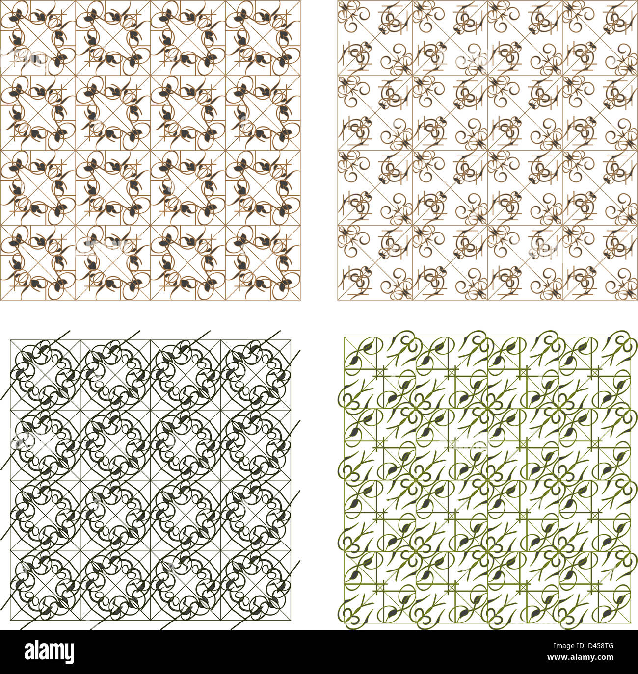Seamless wallpaper pattern, set of four colors Stock Photo - Alamy