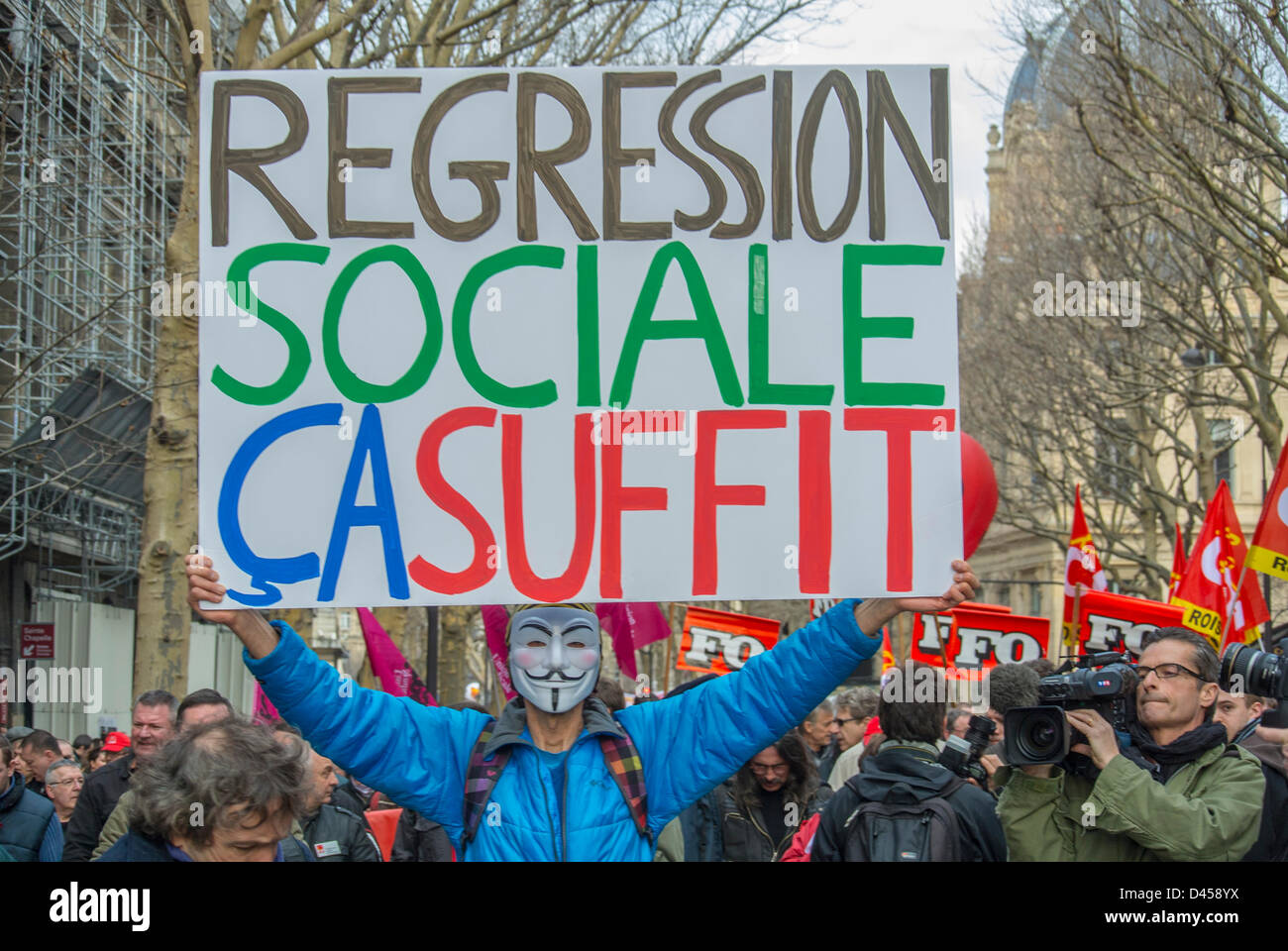 Paris, France. French Labor Unions Protesting Against Government Labor ...