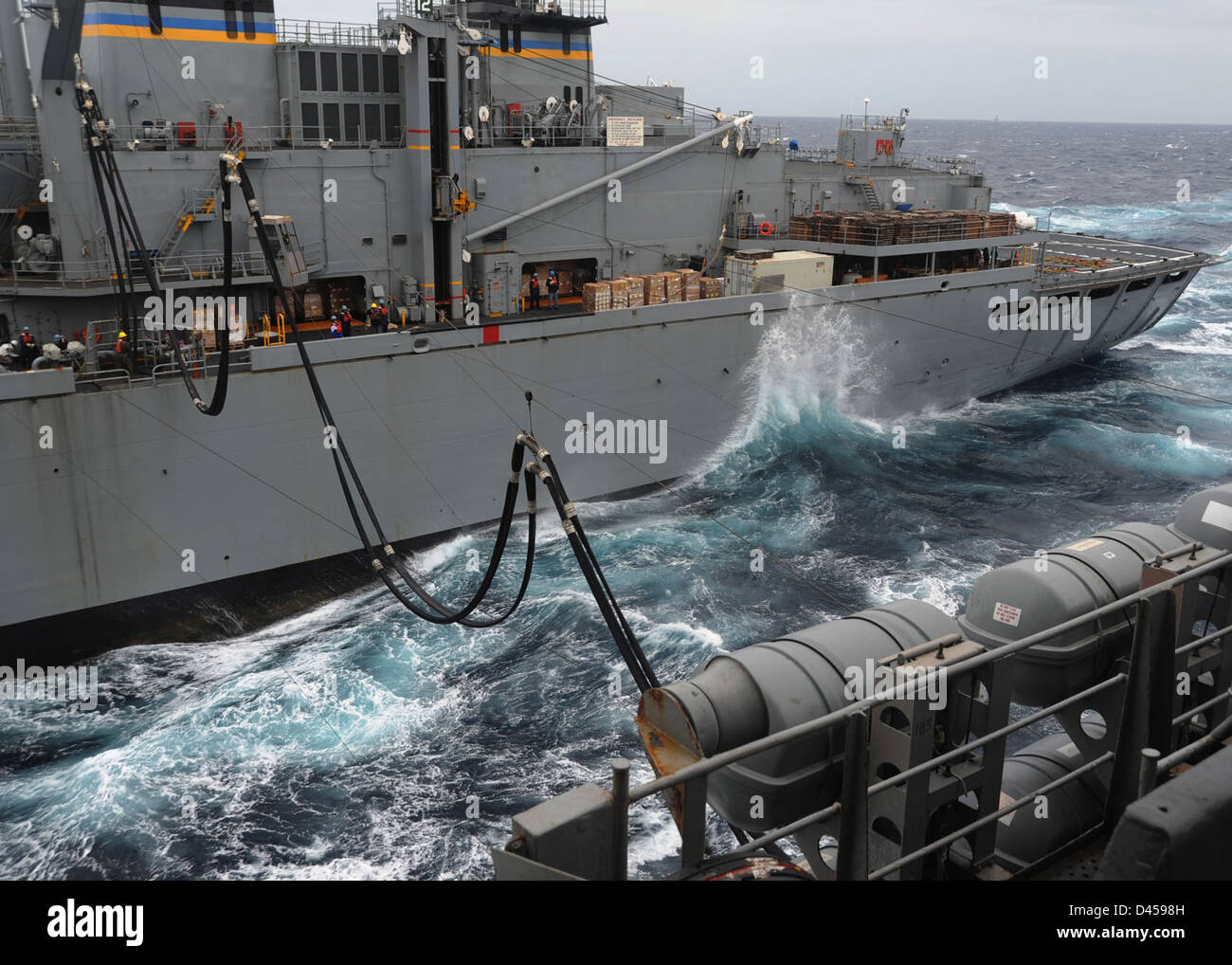 U.S. Navy ships participate in an replenishment at sea Stock Photo - Alamy