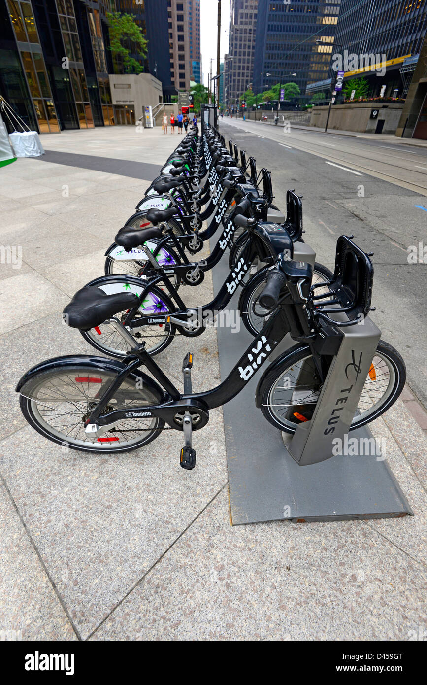 Rental bicycles used for city transportation Toronto Ontario Canada ...