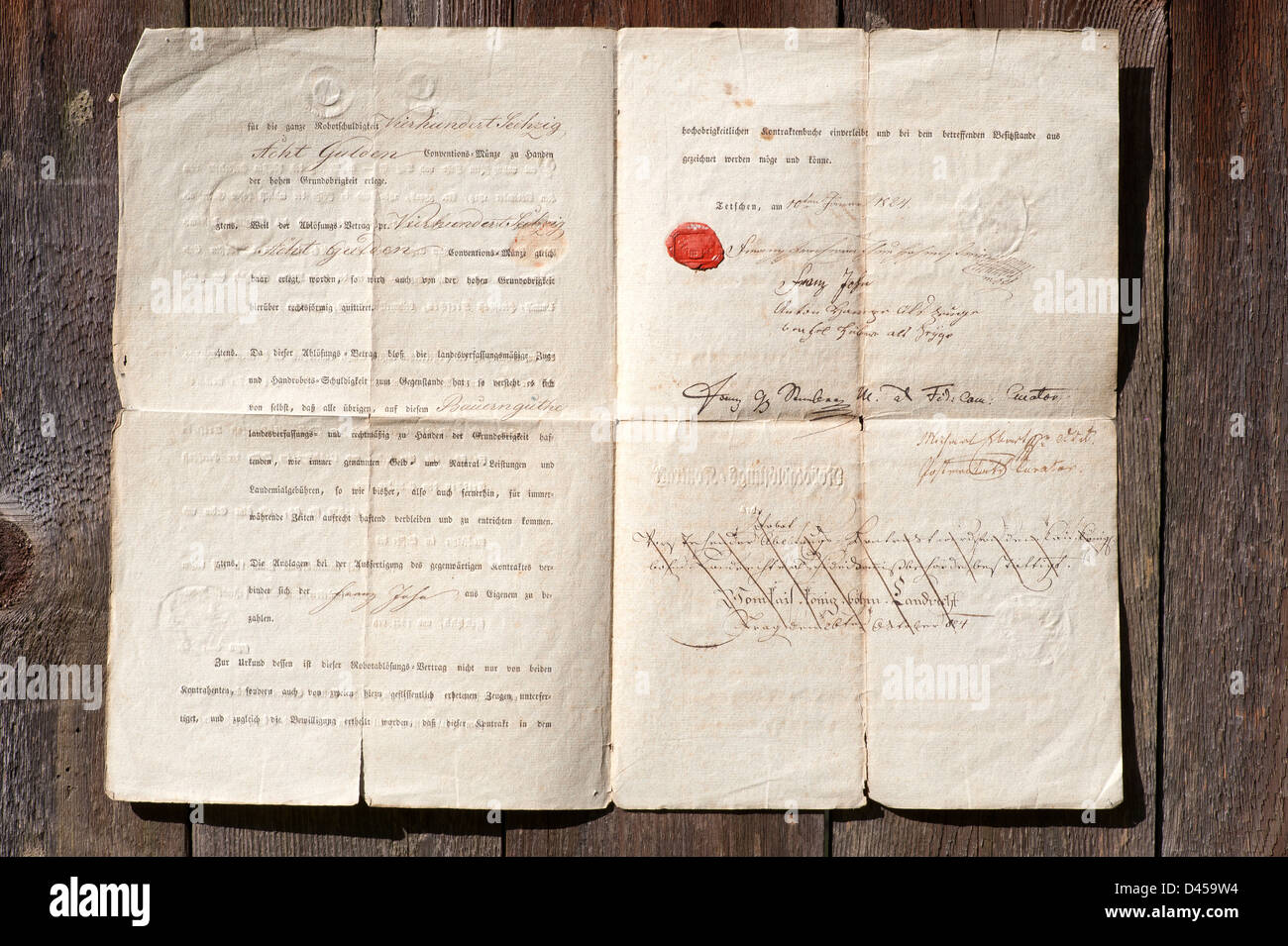 Old document - very old paper with hand writing and stamps Stock Photo ...