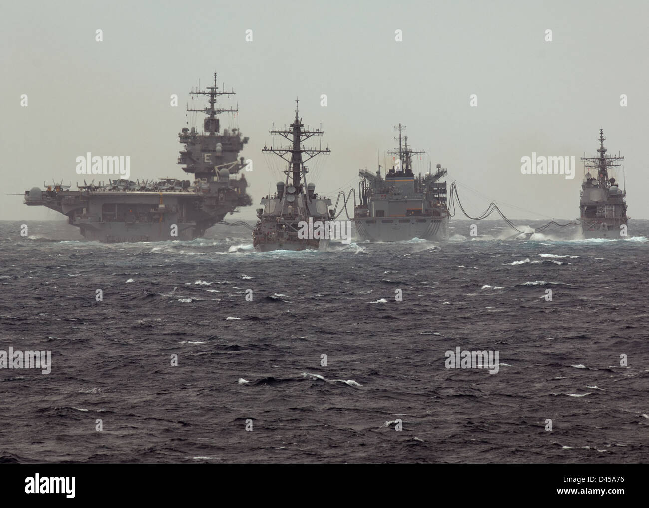 U.S. Navy ships participate in an replenishment at sea Stock Photo - Alamy