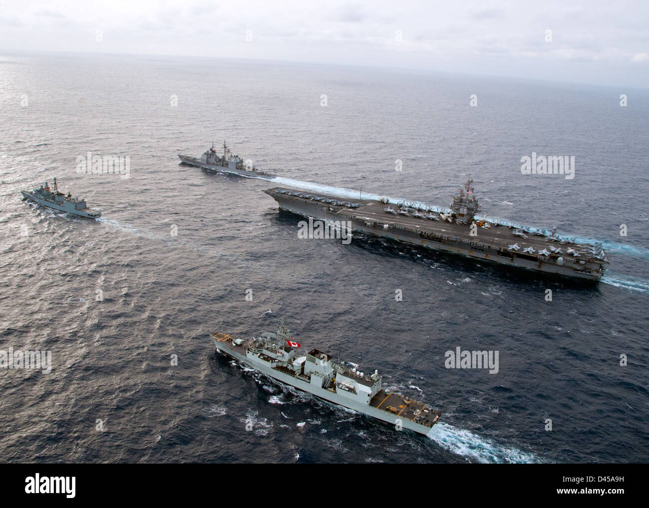 The USS Vicksburg, USS Enterprise, FGS Rheinland-Pfalz, and HMCS ...