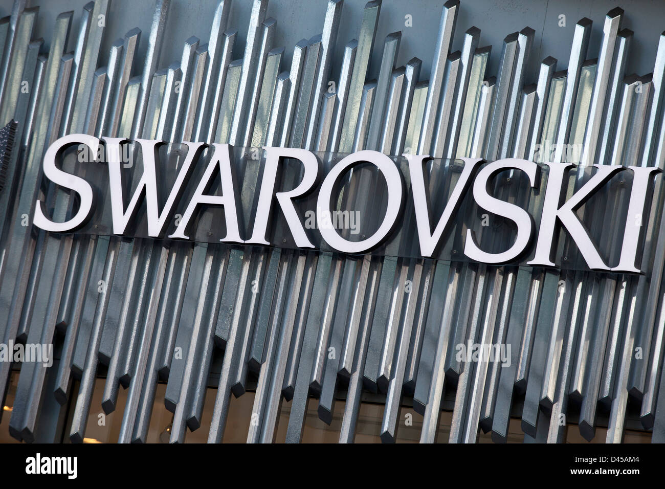 Sign for luxury jewellery and crystal shop Swarovski Stock Photo - Alamy