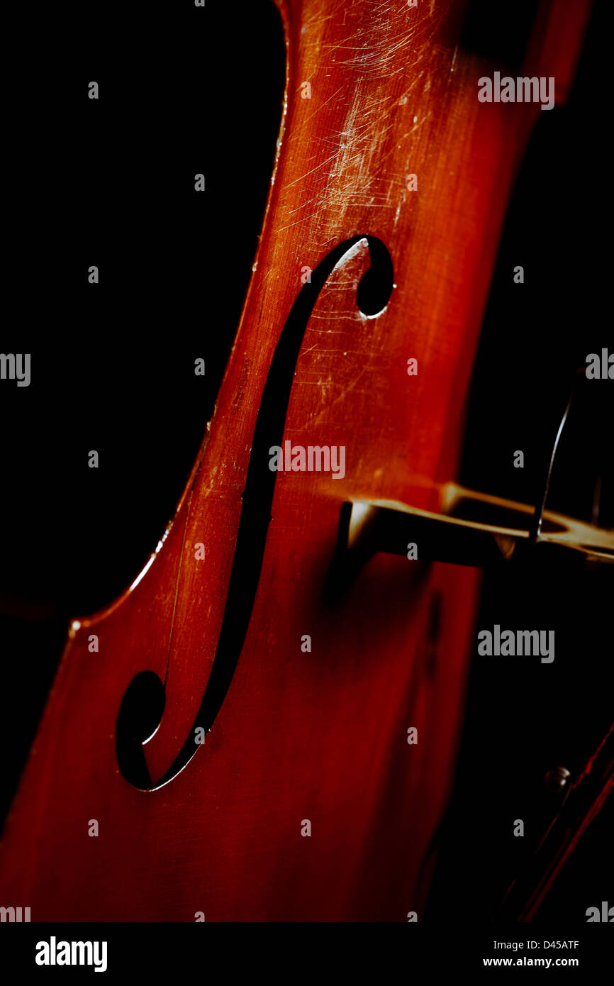 Color detail of a vintage double bass Stock Photo - Alamy