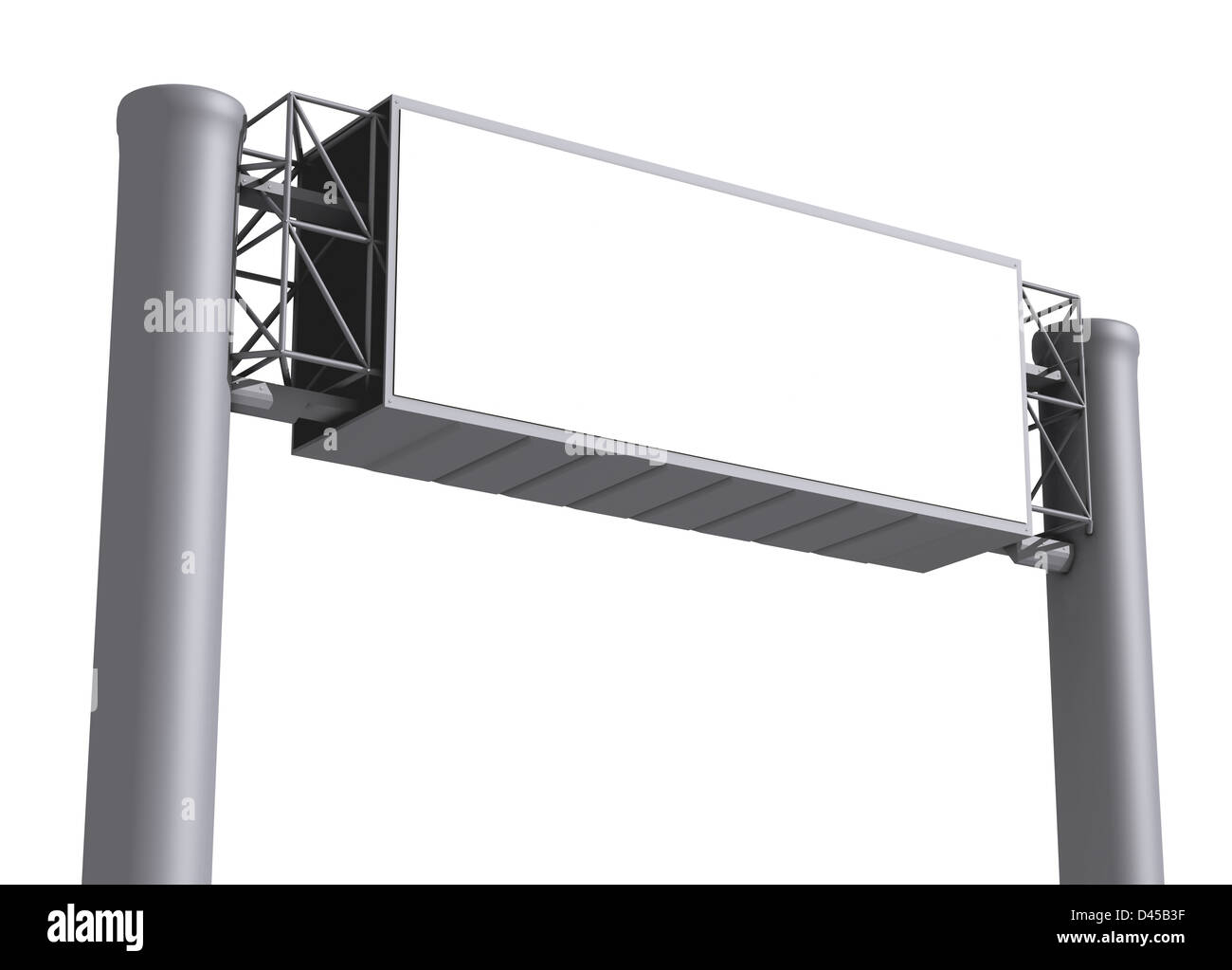 Billboard with empty screen, against white background Stock Photo - Alamy