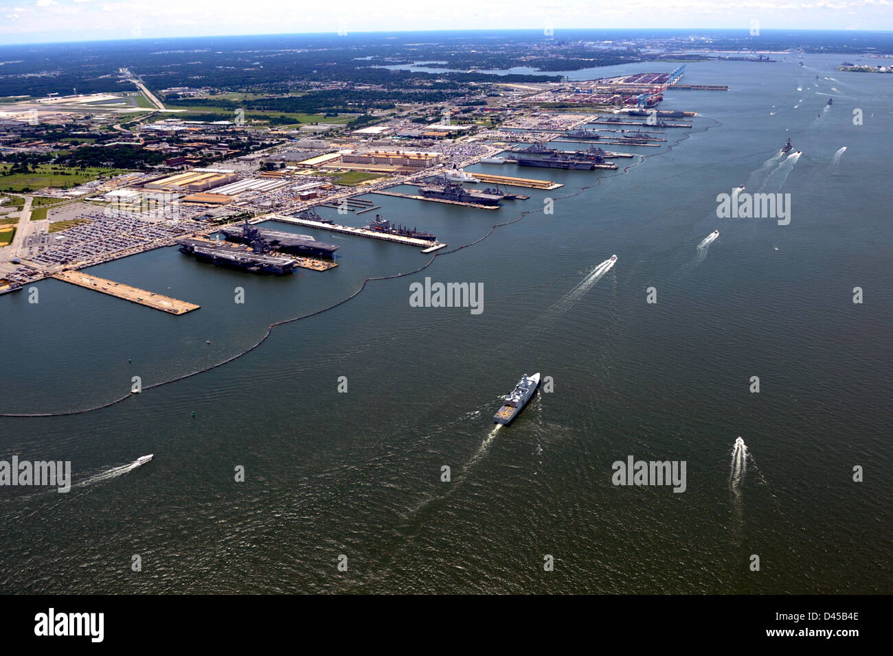 The Naval Station Norfolk waterfront is featured during Opsail 2012 ...