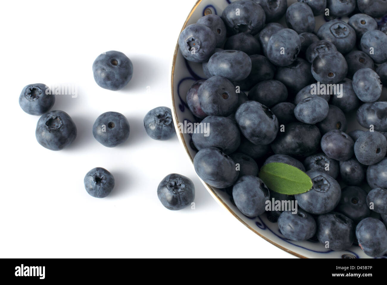 blueberries on porcelain plate Stock Photo - Alamy