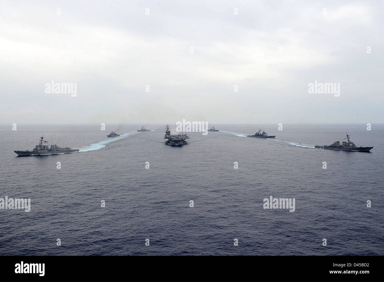 Ships from Carrier Strike Group 8 form up at the end of a Composite ...