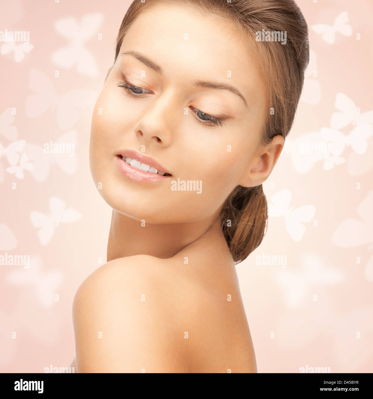 beautiful woman with butterflies Stock Photo - Alamy