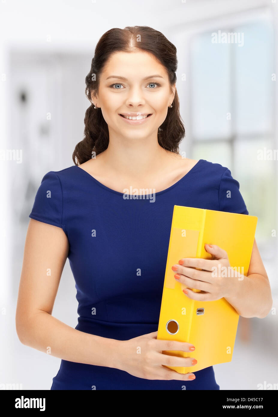 woman with folders Stock Photo - Alamy