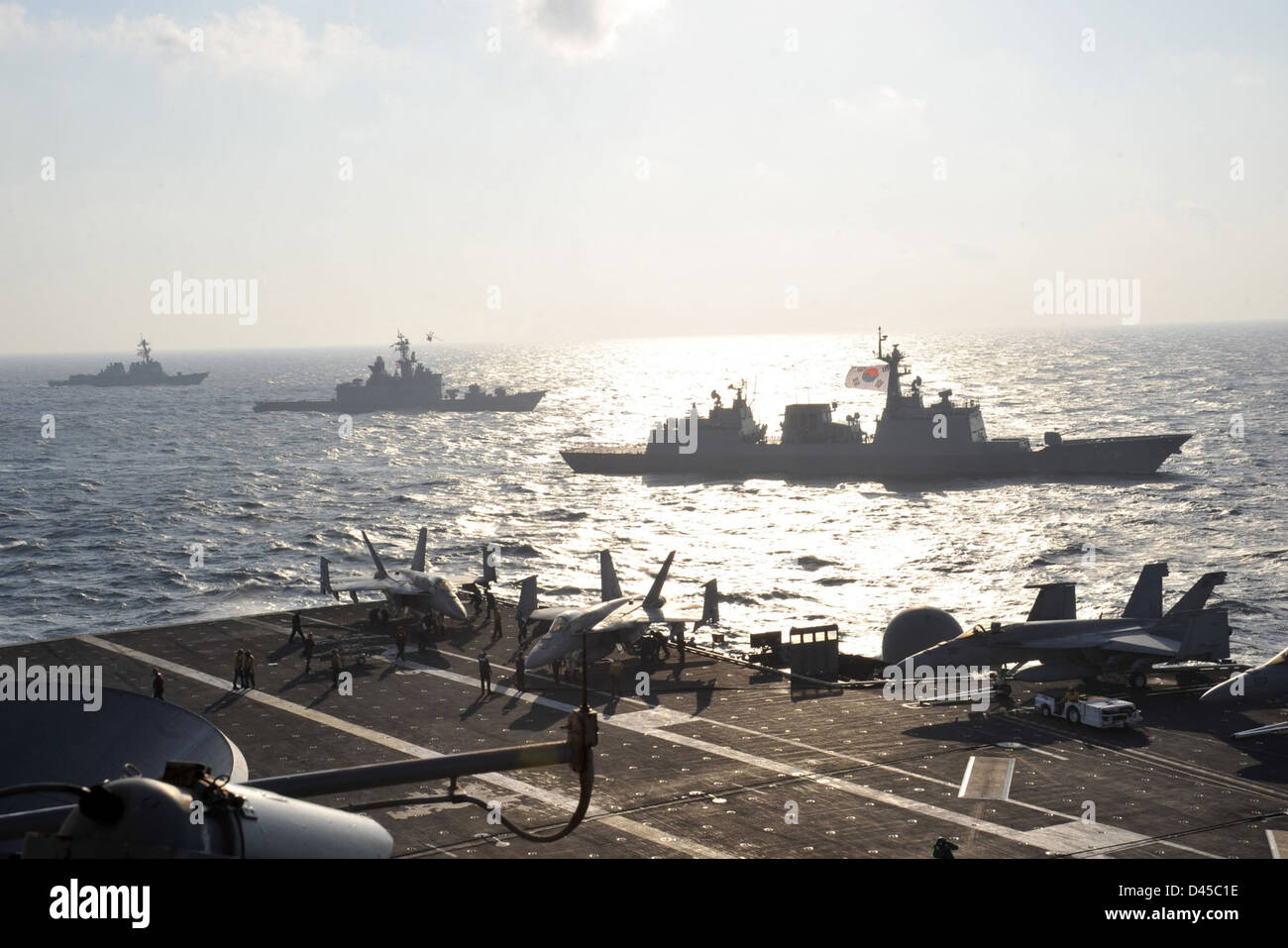 A U.S. ship, A Japan Maritime Self Defense Force ship and the Republic ...