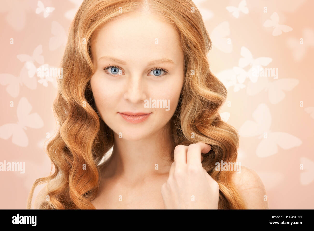 beautiful woman with butterflies Stock Photo - Alamy