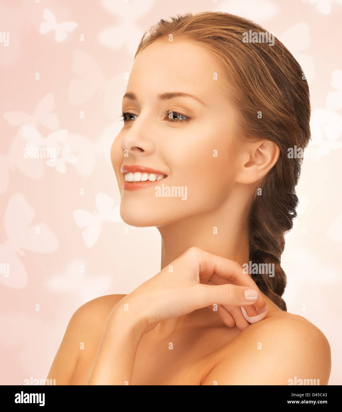 beautiful woman with butterflies Stock Photo - Alamy