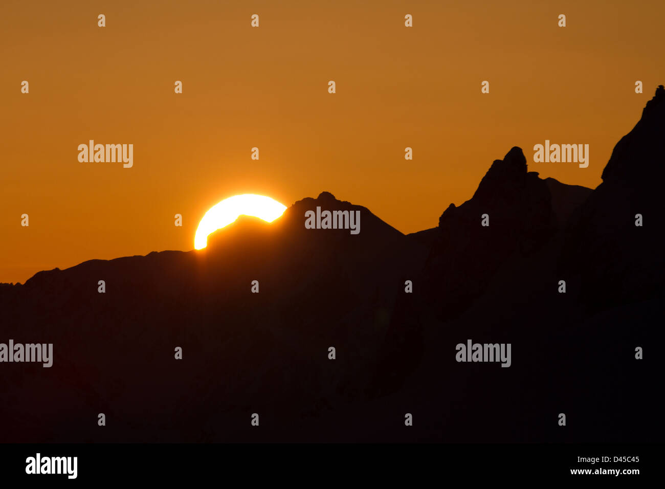 Sun in the evening Stock Photo - Alamy