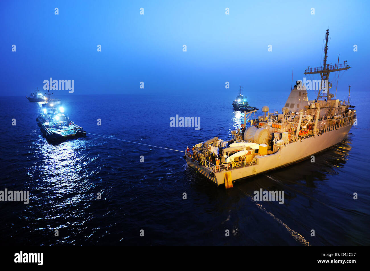 The USS Devastator positions itself off the coast of Bahrain ...