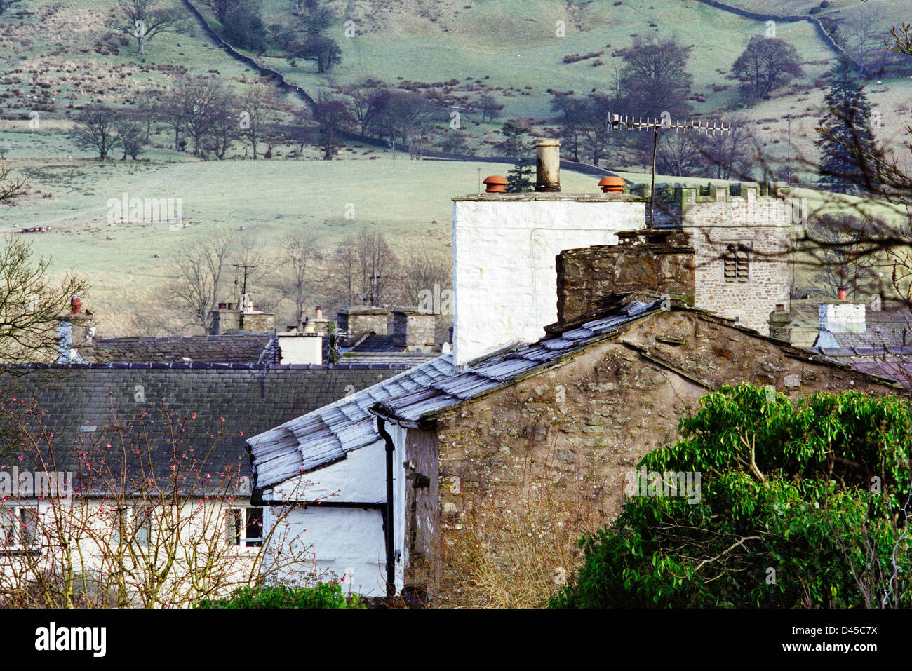Rooftops, Dent village in the Yorkshire Dales National Park Stock Photo ...