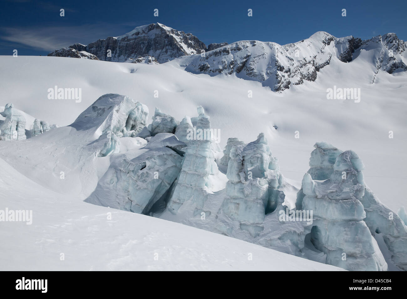Icefall in the Swiss Alps near Planura hut Stock Photo - Alamy