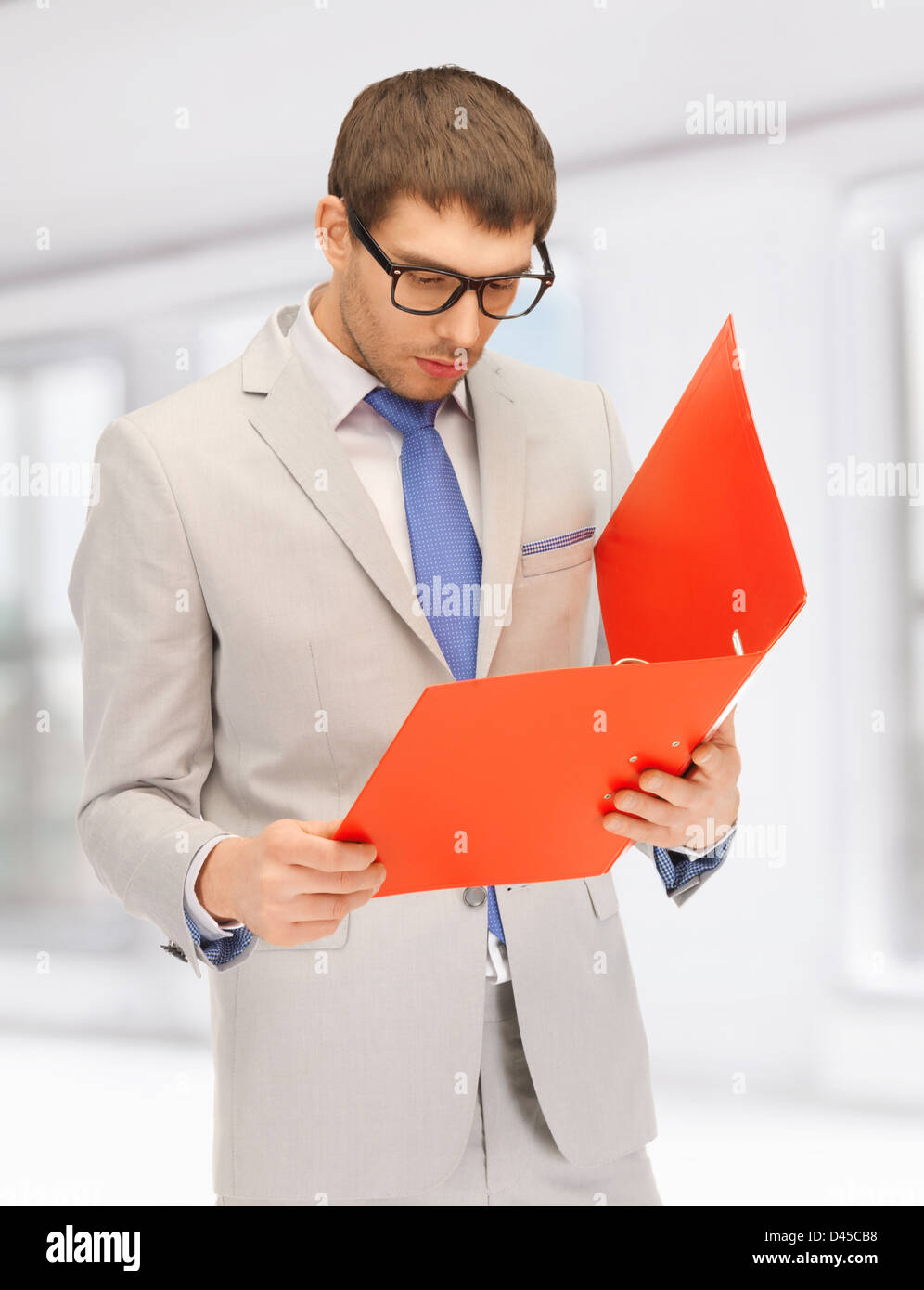man with folders Stock Photo - Alamy