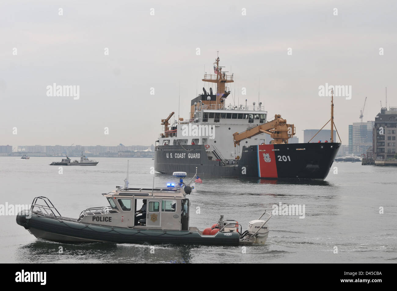 The U.S. Coast Guard cutter USCGC Juniper enters Charlestown Harbor in ...