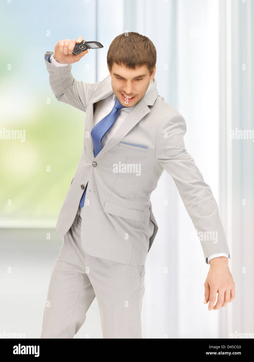 angry man with cell phone Stock Photo - Alamy