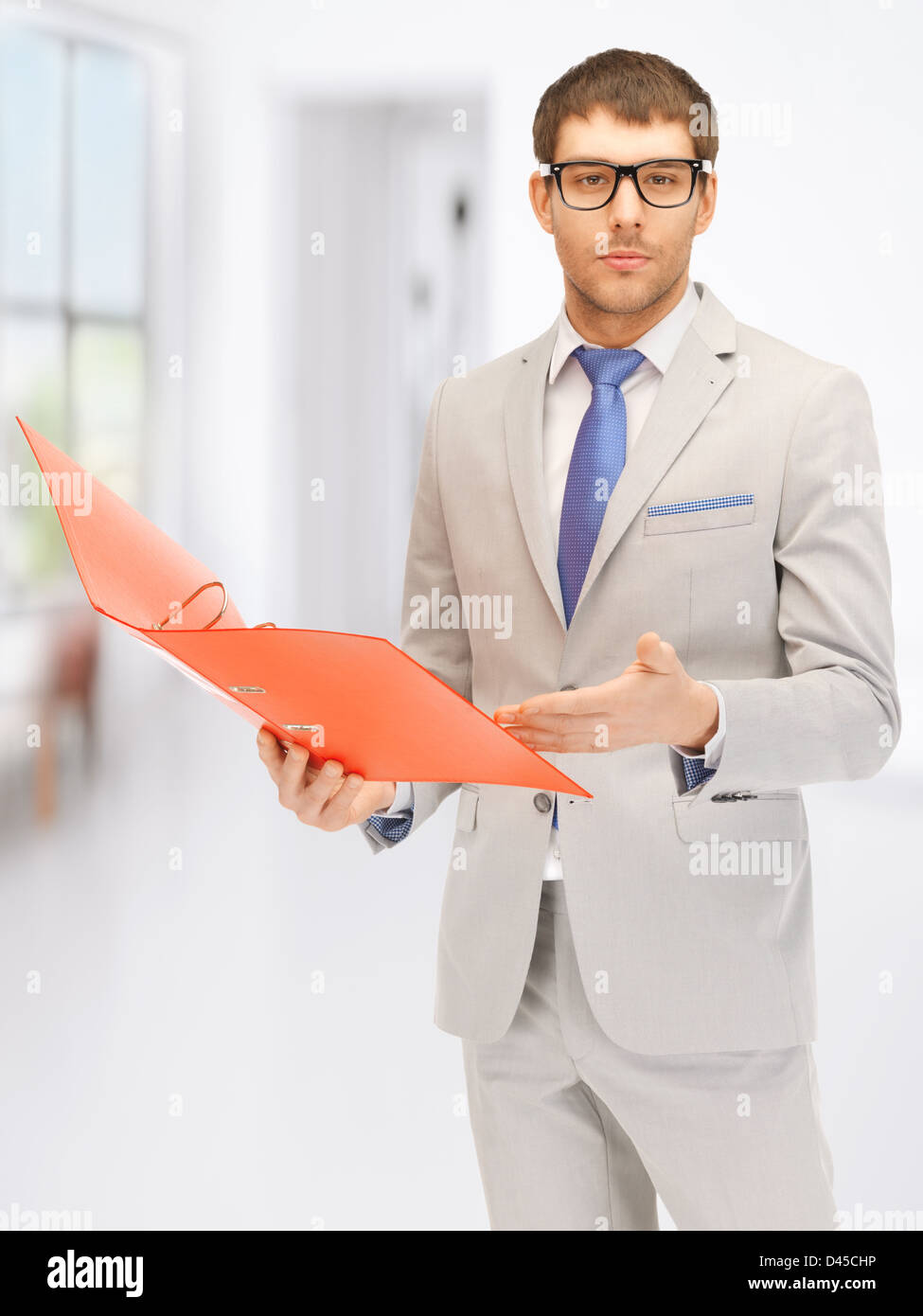 man with folders Stock Photo - Alamy
