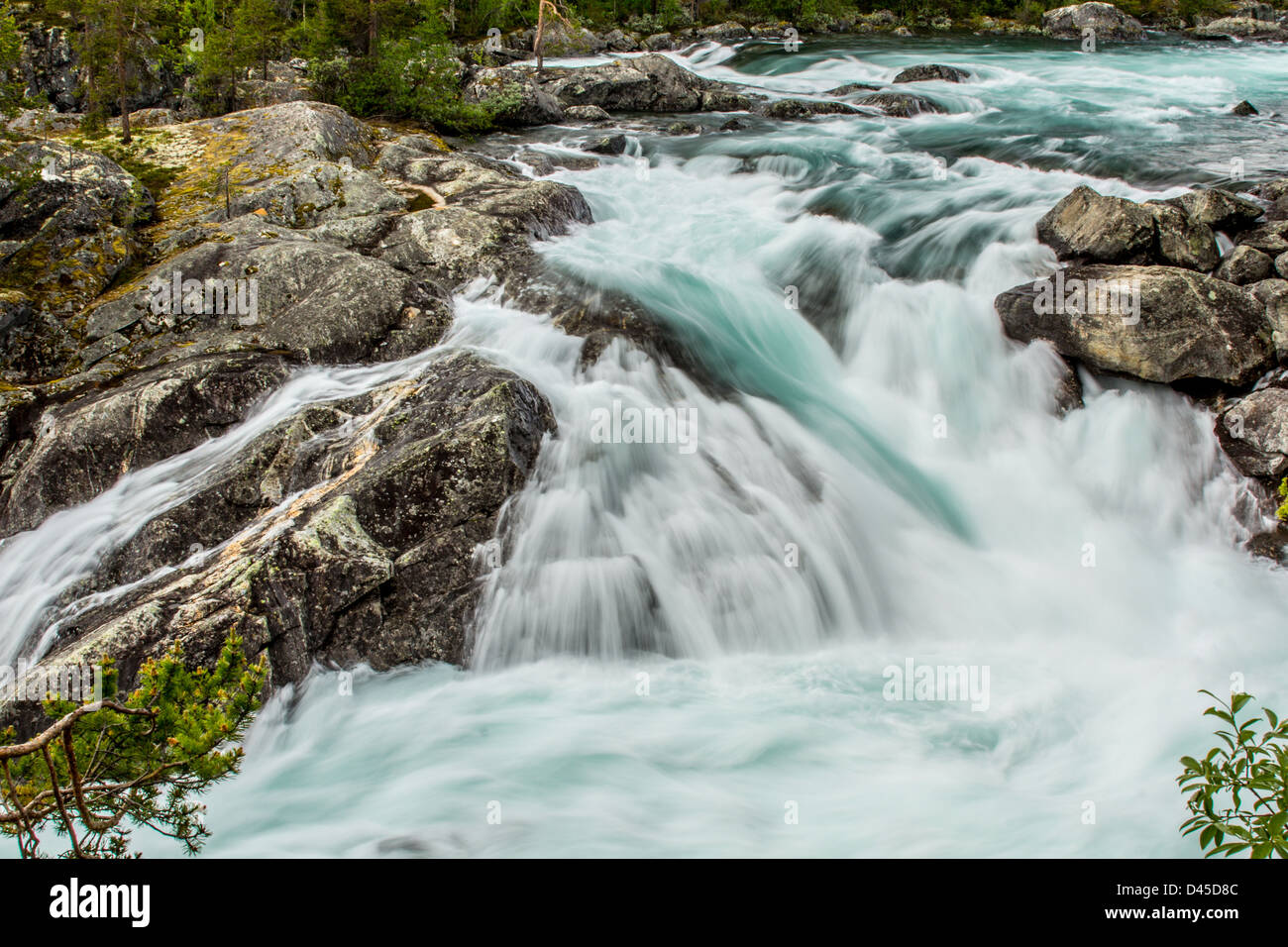 Norwegian river, turquoise water Stock Photo - Alamy