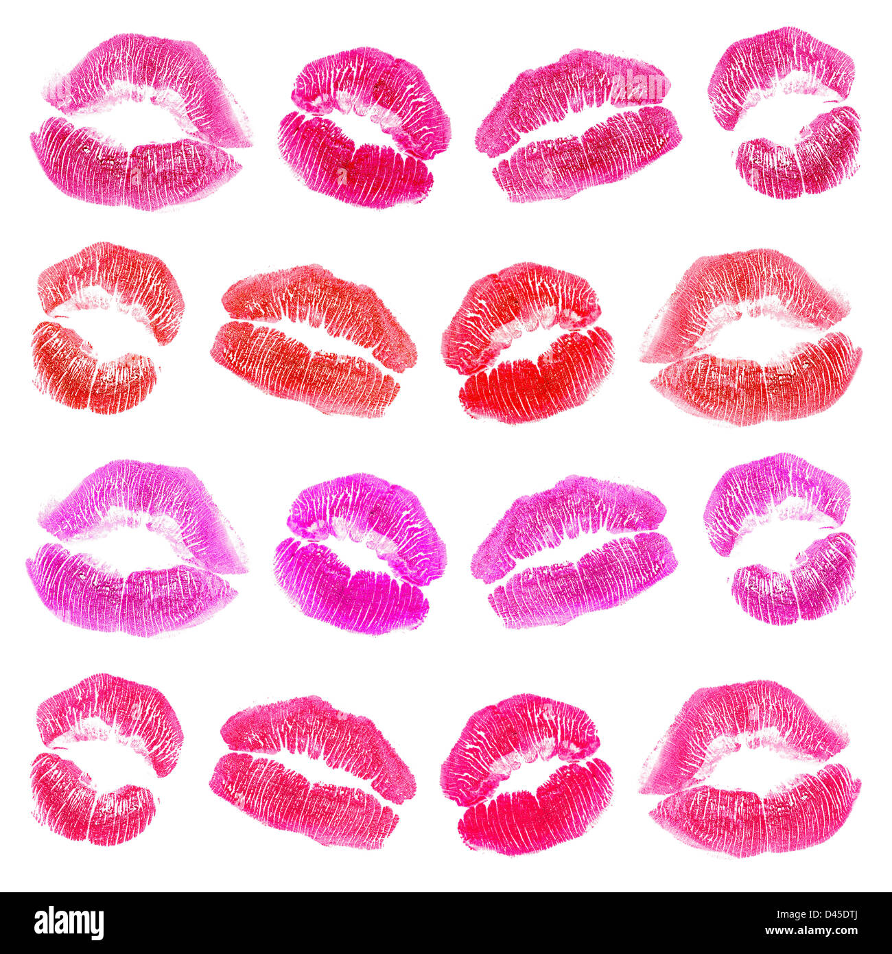 Lipstick marks set. Isolated on white background Stock Photo - Alamy