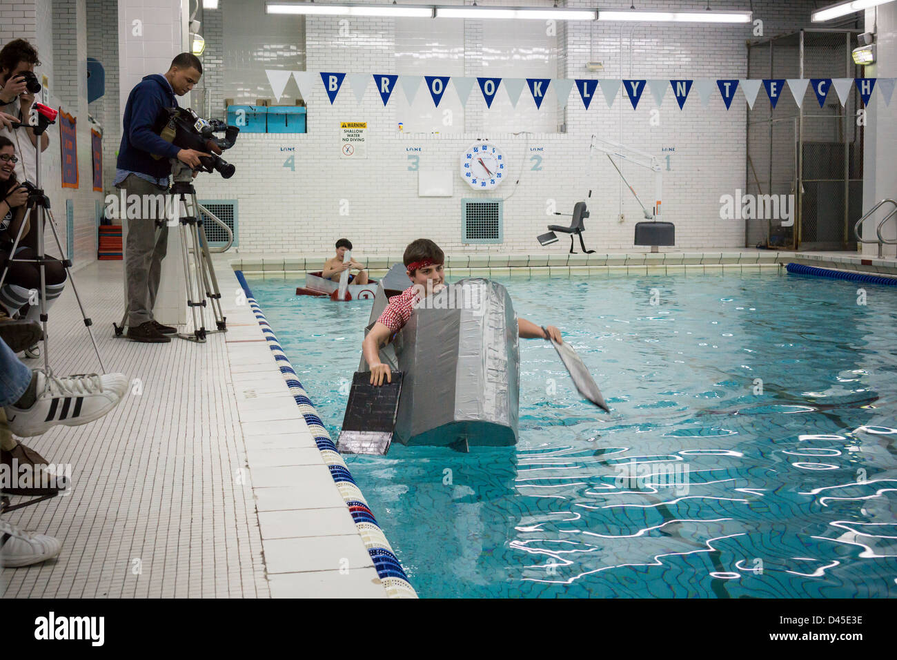 Brooklyn Technical High School's Cardboard Boat Regatta in the school's ...