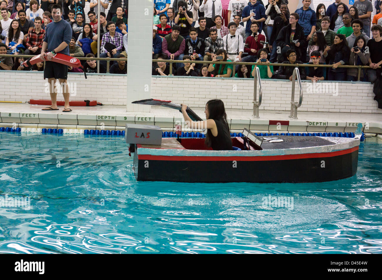 Brooklyn Technical High School's Cardboard Boat Regatta in the school's ...