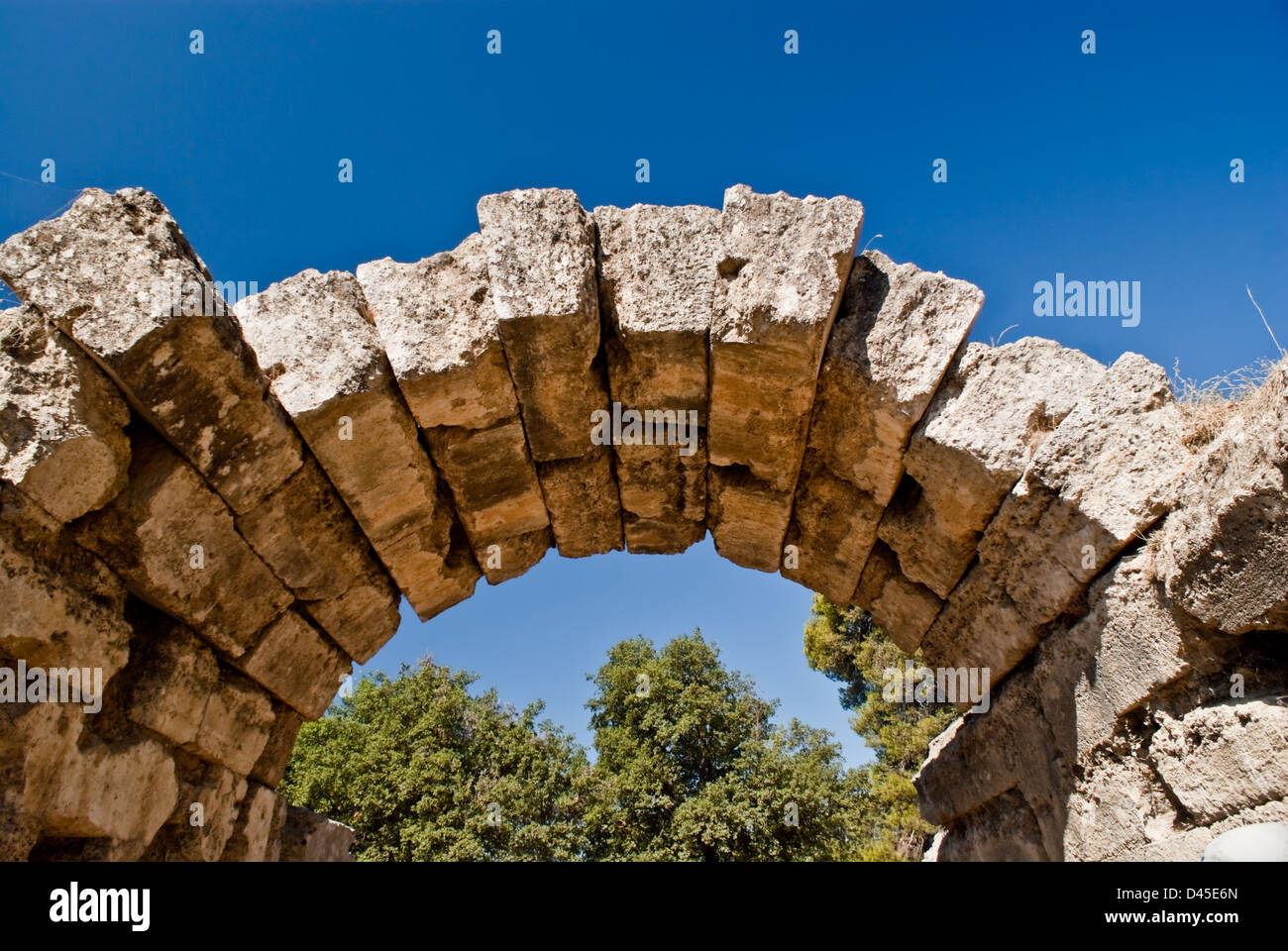 Ancient stone arch restored at Olympia, Greece Stock Photo - Alamy