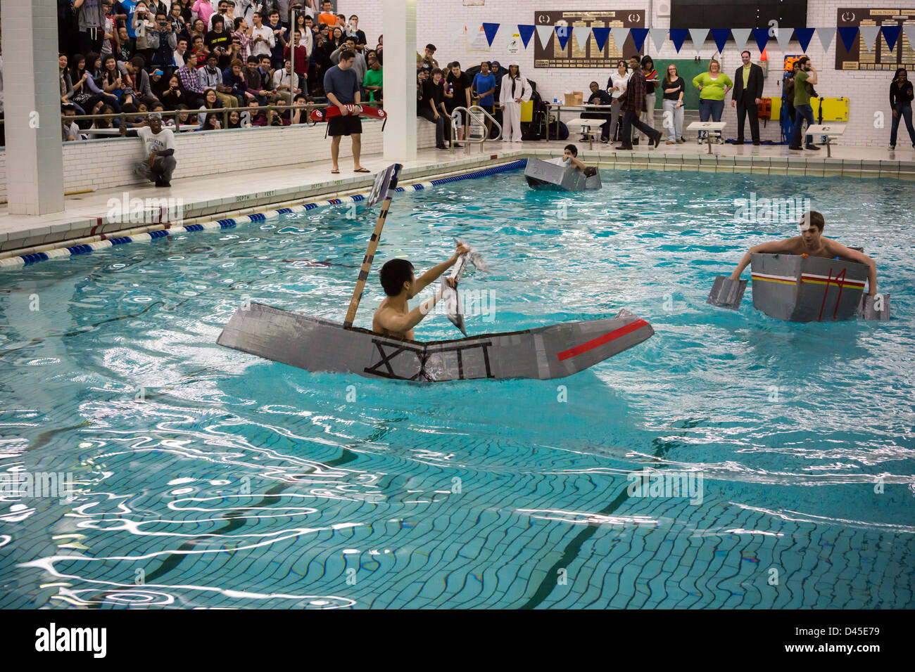 Brooklyn Technical High School's Cardboard Boat Regatta in the school's ...