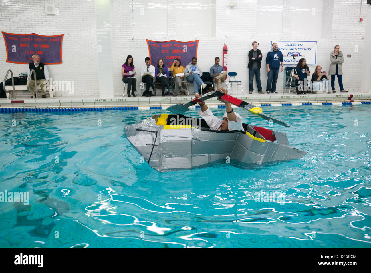 Brooklyn Technical High School's Cardboard Boat Regatta in the school's ...