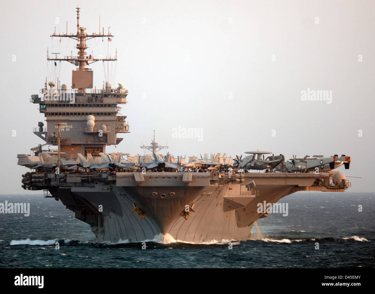 The USS Enterprise embarks on her final deployment in the Strait of Bab ...