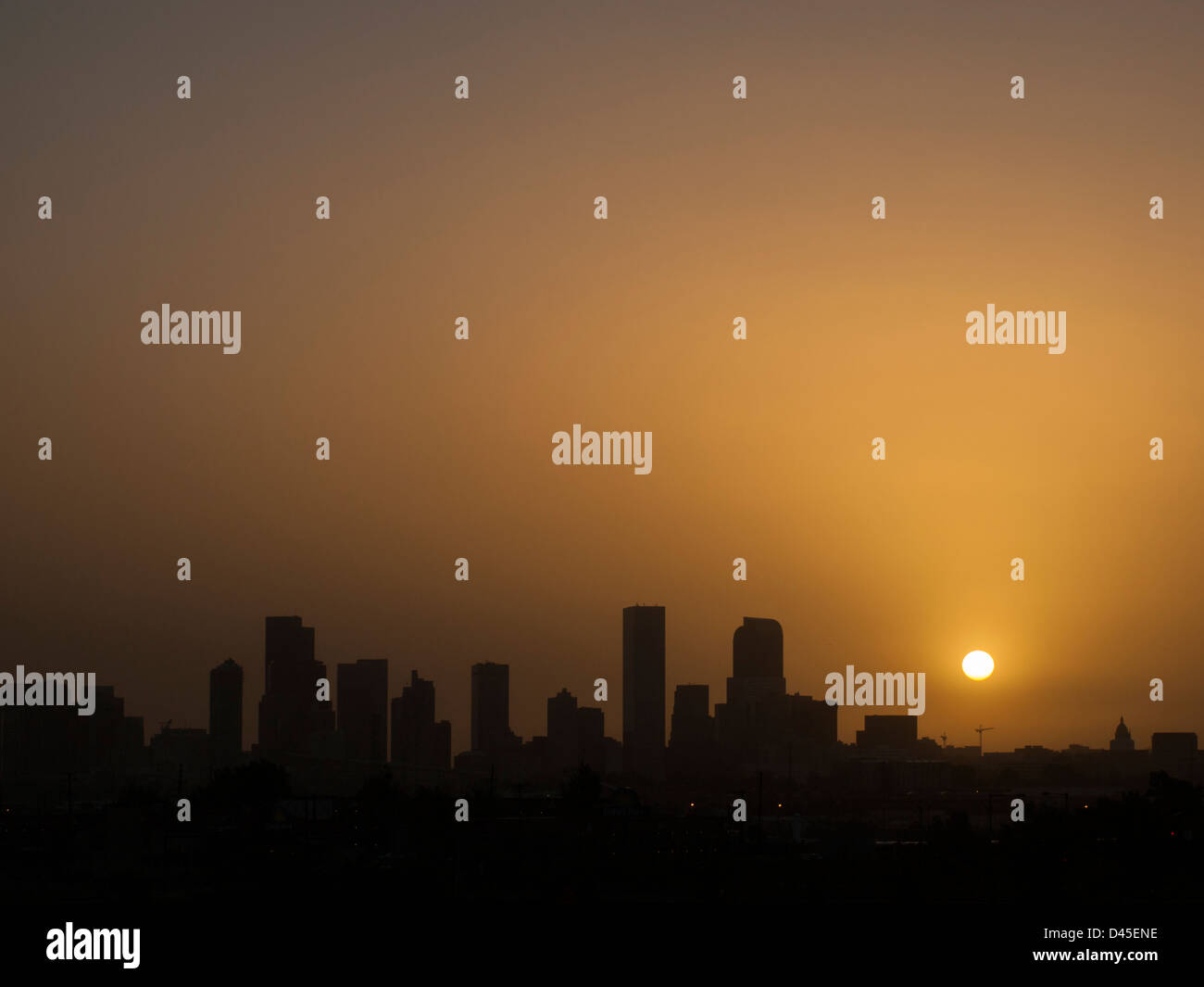 Denver skyline at sunrise. Colorado Stock Photo - Alamy