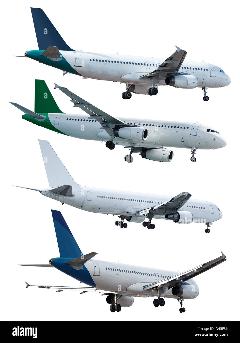Rel jet planes set, isolated on white background Stock Photo - Alamy