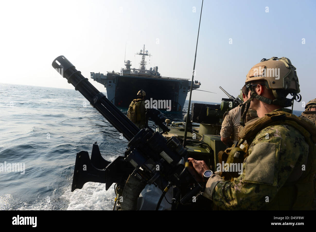 U.S. Navy sailors patrol the Arabian Sea as part of the 5th Fleet Area ...