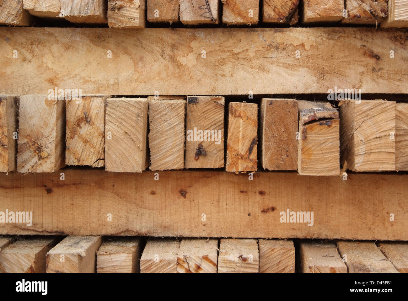A pile of cut wood for construction ( texture, background, pattern ...