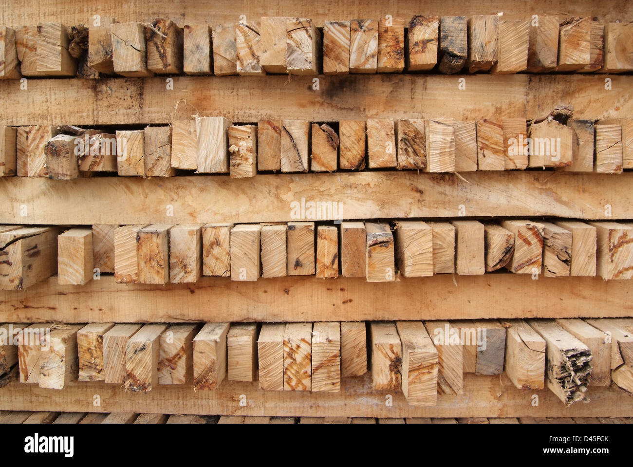 A pile of cut wood for construction ( texture, background, pattern ...