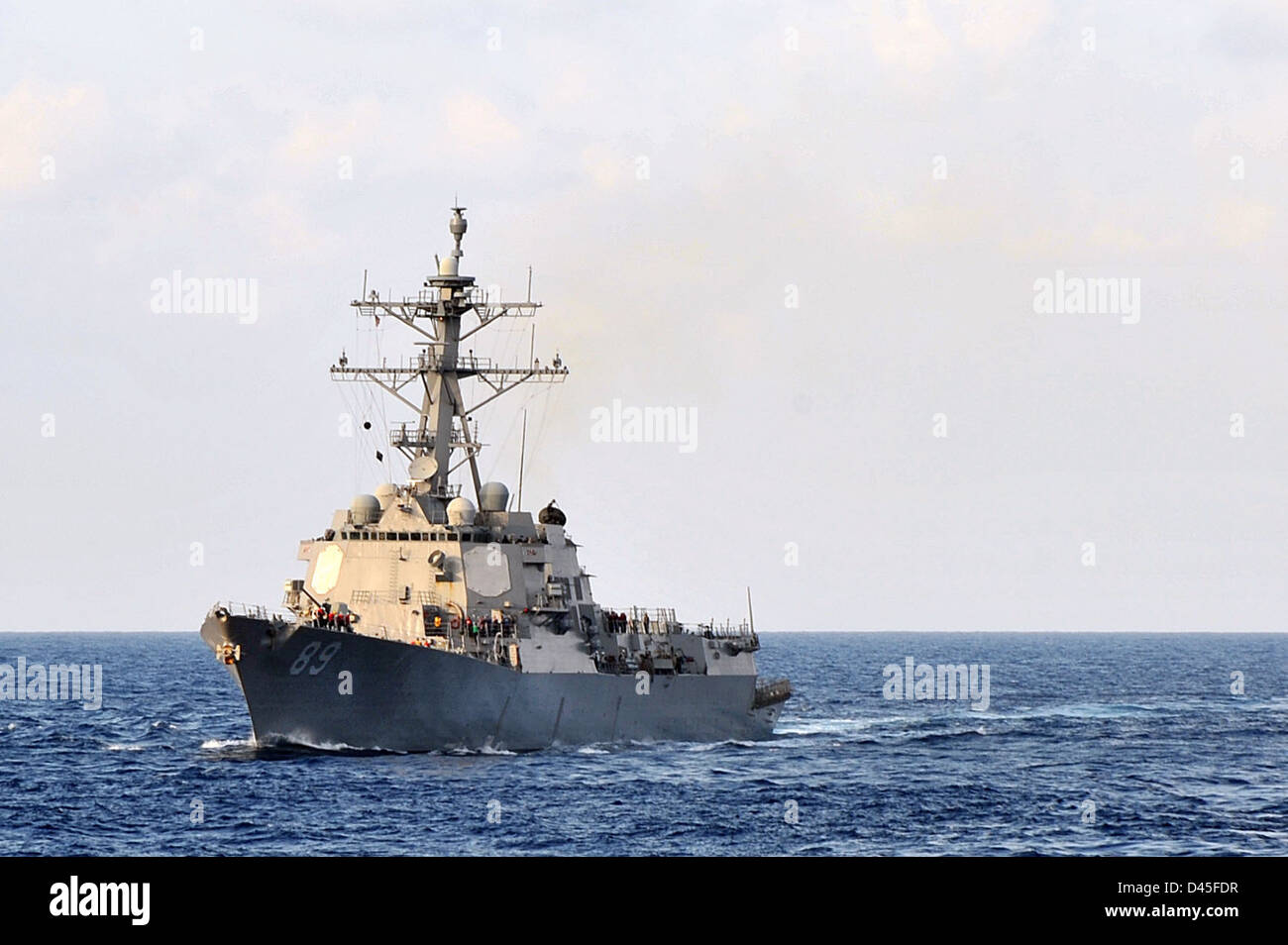The USS Mustin, a U.S. Navy guided-missile destroyer, operates in the ...