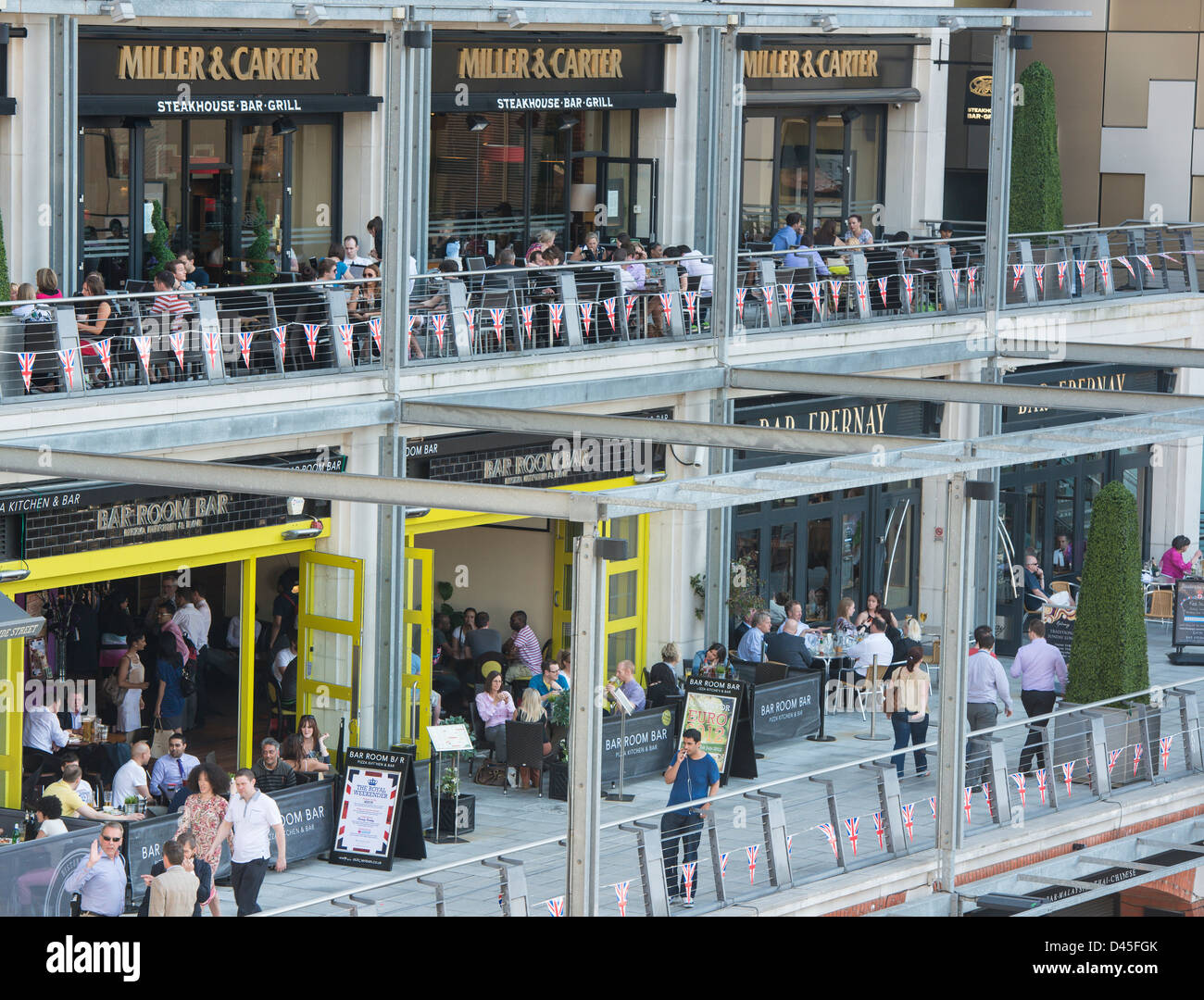 The Mailbox, canalside bars and restaurants, Birmingham Stock Photo - Alamy
