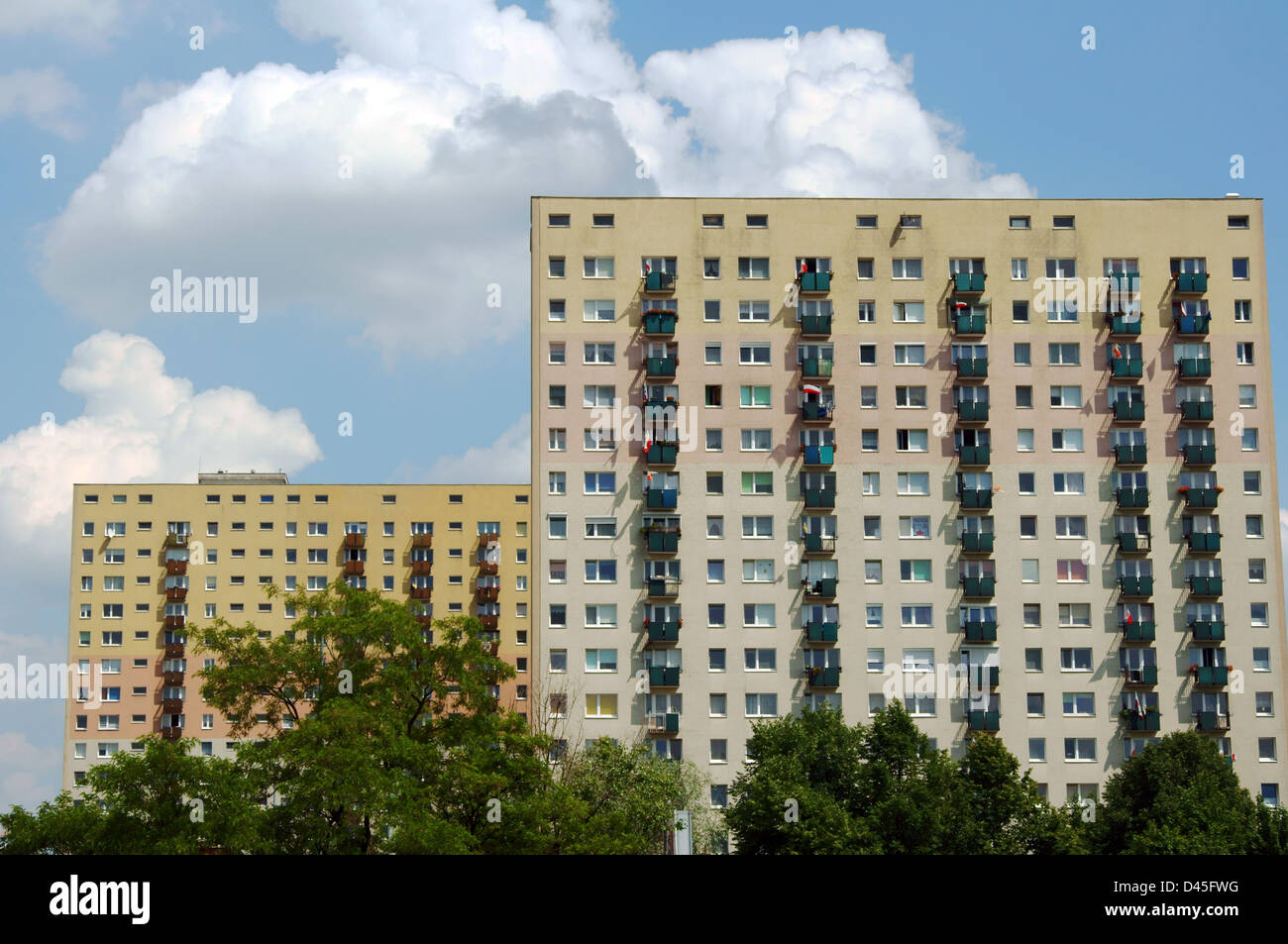 housing development with tower blocks in Poznan Stock Photo - Alamy