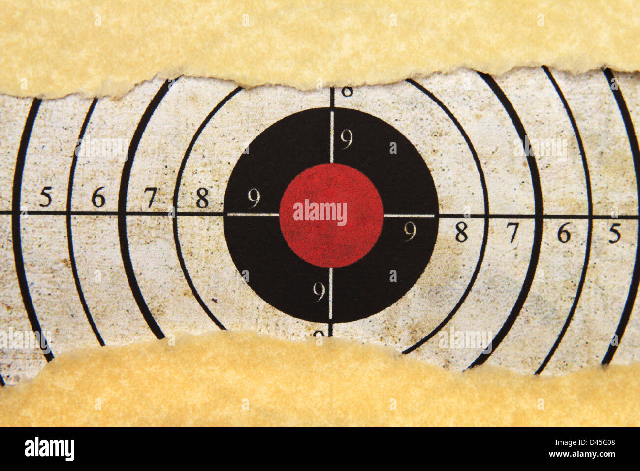Target on paper hole Stock Photo - Alamy