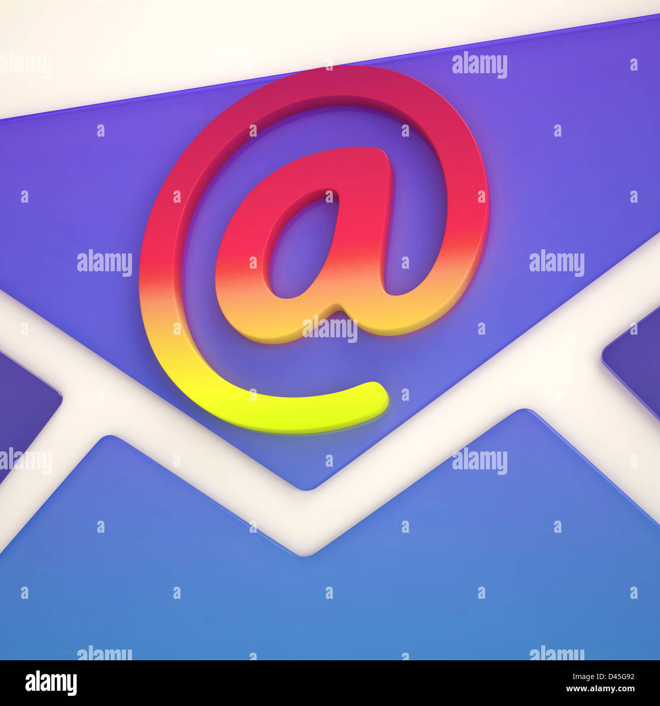 At Sign Envelope Showing Correspondence on Web Stock Photo - Alamy