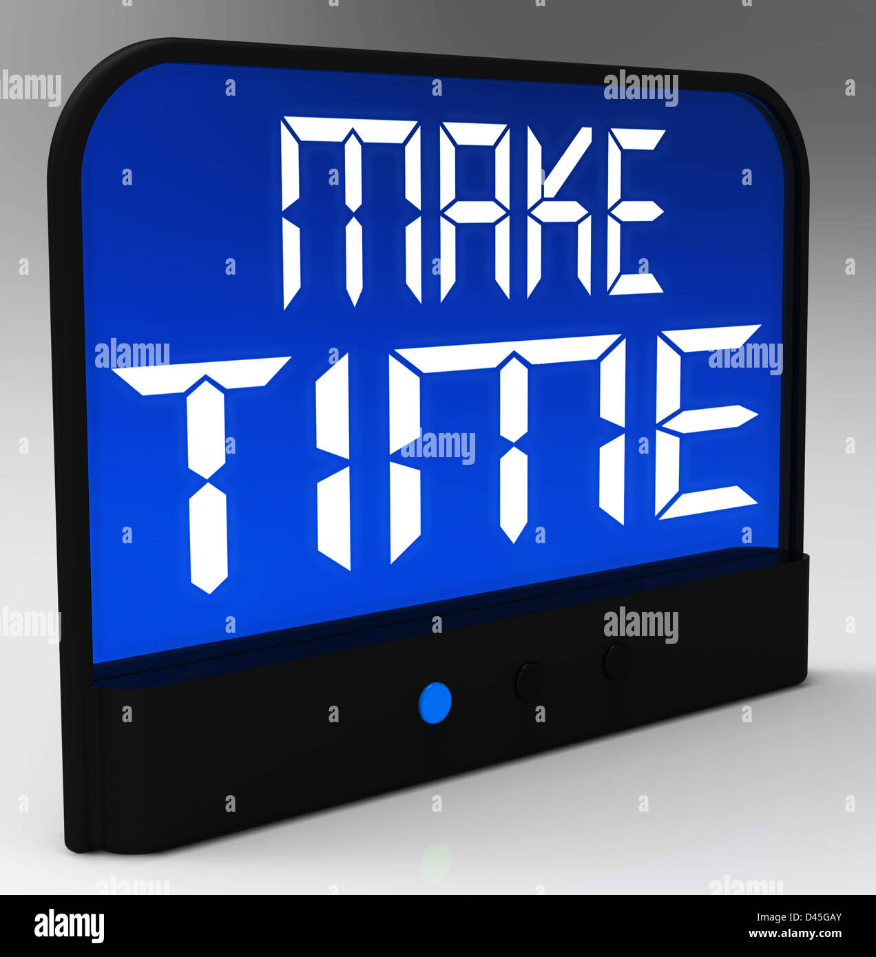 Make Time Clock Shows Scheduling And Planning Stock Photo - Alamy
