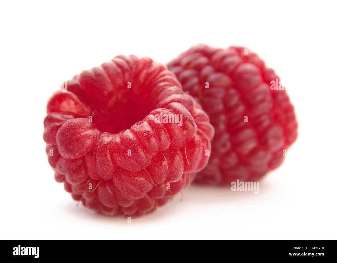 Raspberry fruit macro isolated on white background Stock Photo - Alamy