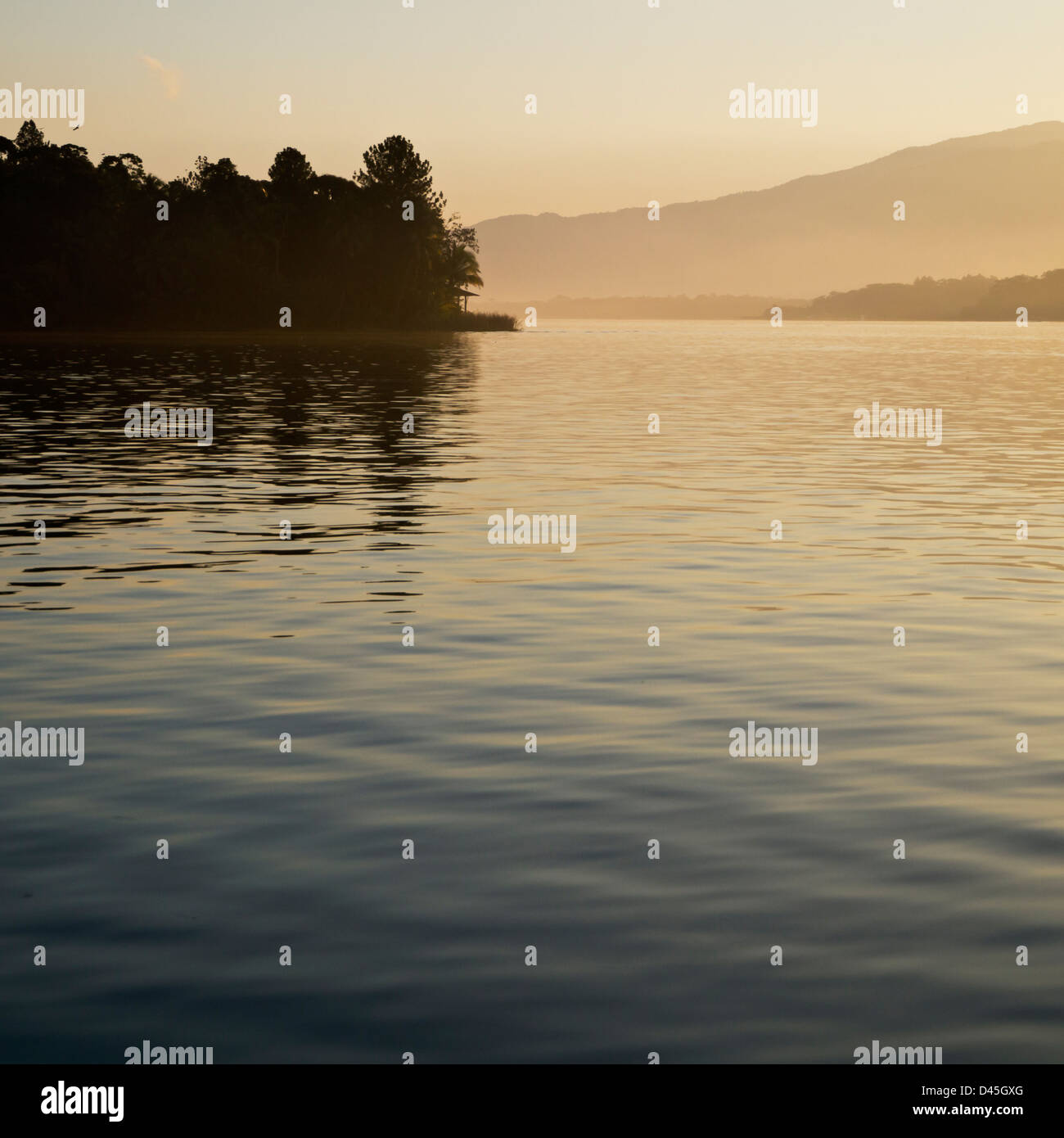 Sunset over Lake Izabal, Guatemala Stock Photo - Alamy