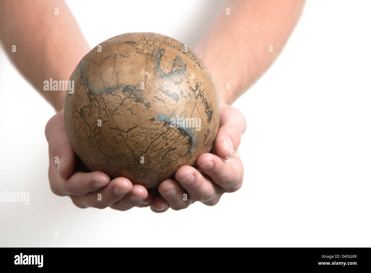 A person holding the world in there hand Stock Photo - Alamy